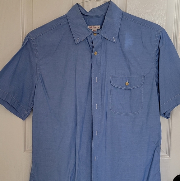 Merona | Shirts | Mens Blue Short Sleeve Shirt | Poshmark
